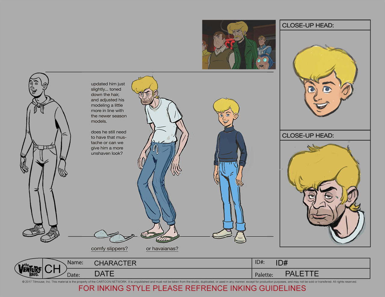 Venture Bros Reference Inking Guidelines - Hank as a Banana for Scale ...
